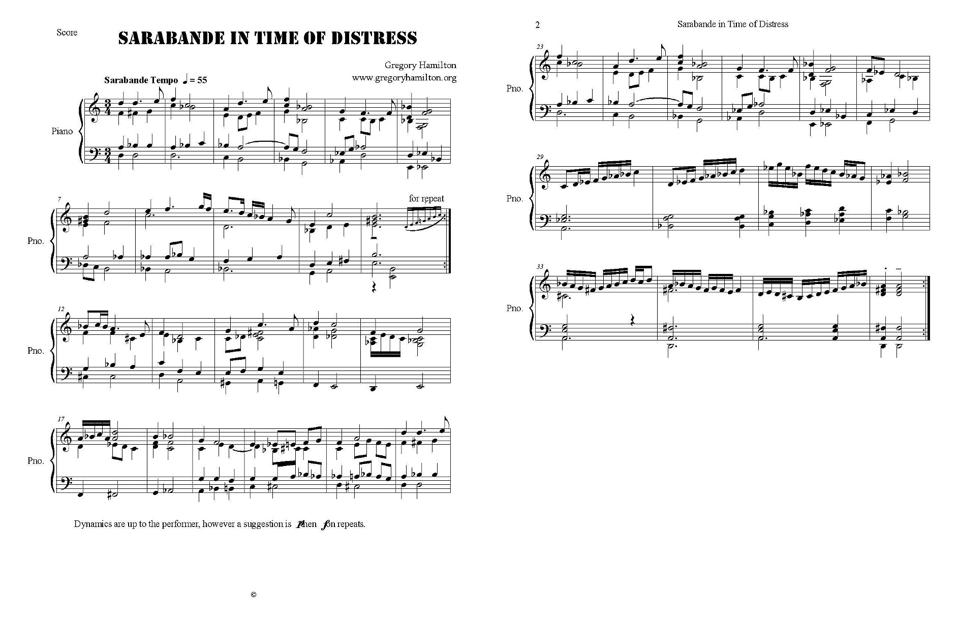 Gregory Hamilton, Composer